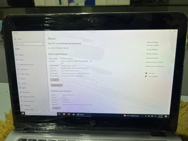 *"HP Laptop - Core i5 6th Gen, 8GB RAM, 256GB SSD, Touchscreen ...