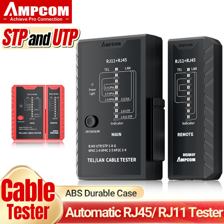 AMPCOM Network Cable Tester, LAN Phone Wire Tester Tool Networking Tool ...