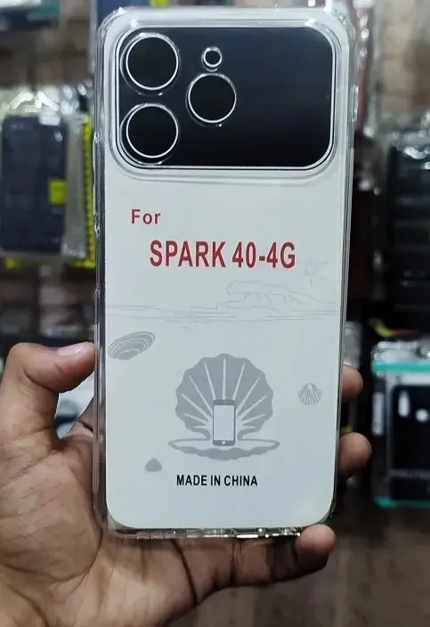 Techno Spark 40 Back Cover Clear Antidust Plug Transparent Anti-Slip ...