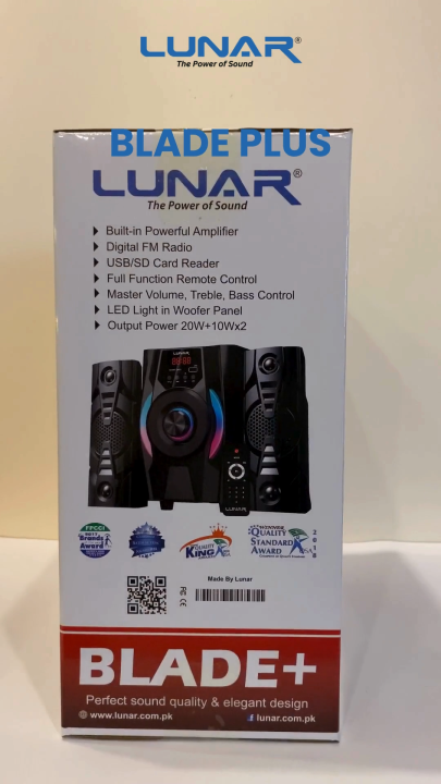 LUNAR - BLADE PLUS- 2.1 Speaker System with Bluetooth, USB & Remote ...