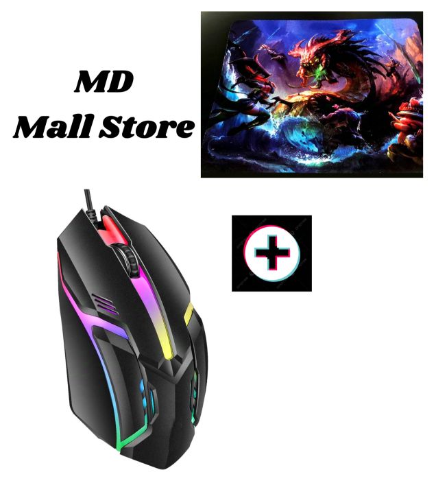 RGB Gaming Mouse with Dragon Mousepad | Wired Mouse with Logitech ...