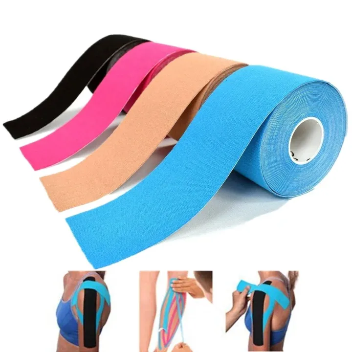 5M Size Kinesiology Tape Athletic Elastoplast Sport Recovery Strapping Gym Waterproof Tennis ...