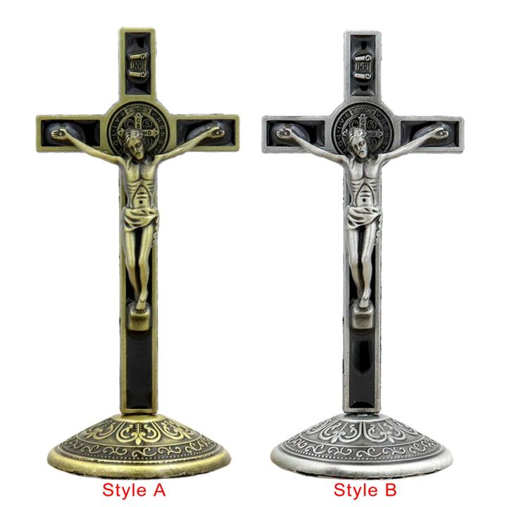 Crucifix with Base Jesus Statue Catholic Table Cross Crucifix Cross for ...