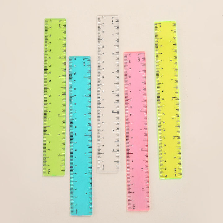 5pcs Transparent Plastic Rulers Precise 8-Inch Measuring Tools Students ...