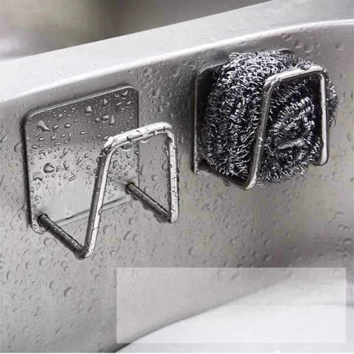 4Pcs Stainless Steel Sponge Racks Without Punching and Pasting Kitchen ...