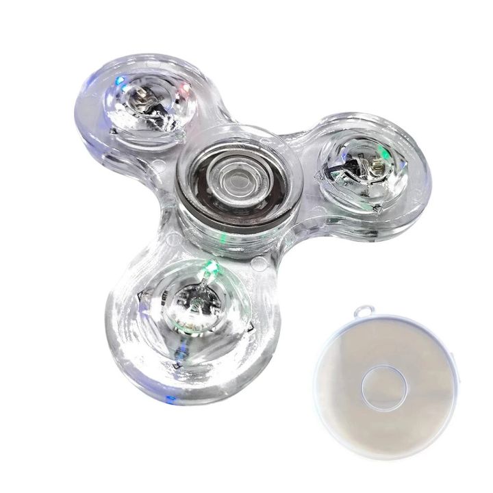 Luminous LED Light Fidget Spinner Hand Top Spinners Glow in Dark Light ...