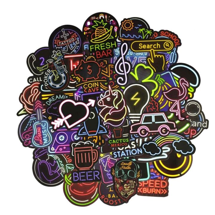 50pcs Waterproof Graffiti Bicycle Stickers Cartoon Laptops Cars ...