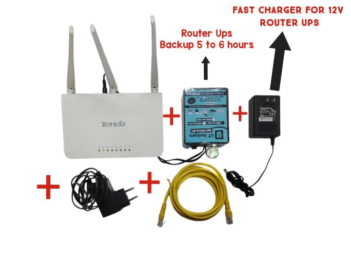 Tenda F3 version.6 updated Router Plus Wifi Router Ups 12V power Bank ...