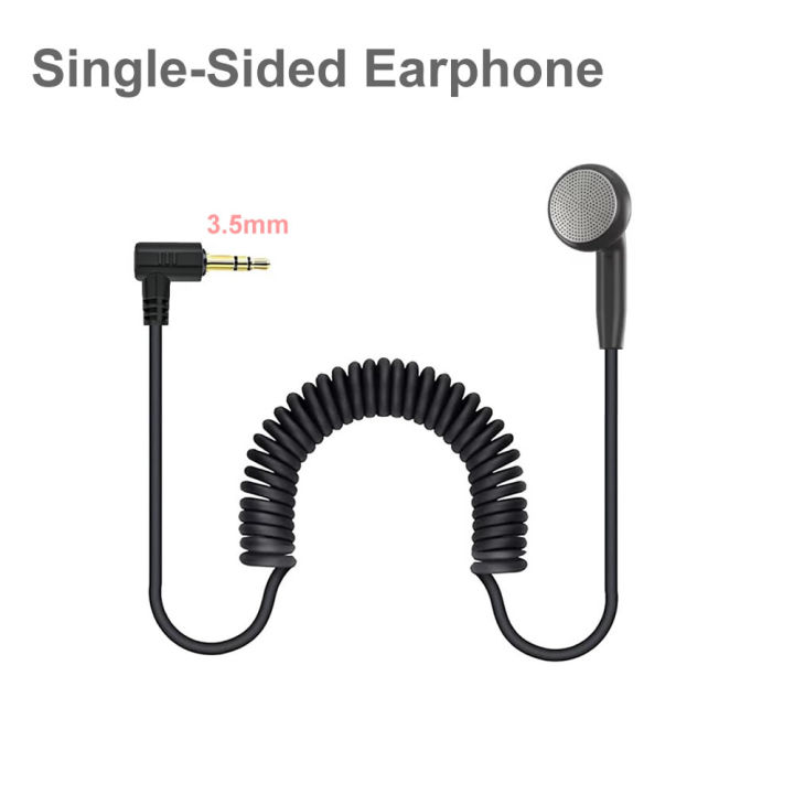 3.5mm Spring Retractable Single Side Earphone, No Microphone Mono ...