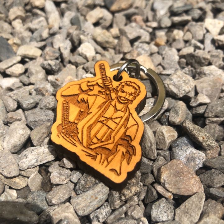 Zoro - Anime - All Natural Nepali/Nepalese Wood/Wooden Keyring/Keychain ...