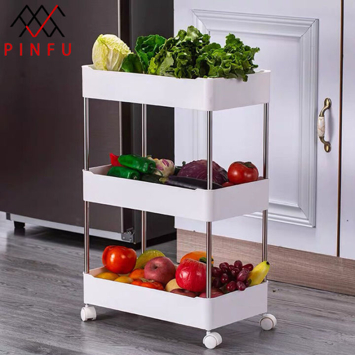Pinfu_shop 2- 5 layers stainless steel plastic rack with wheels ...