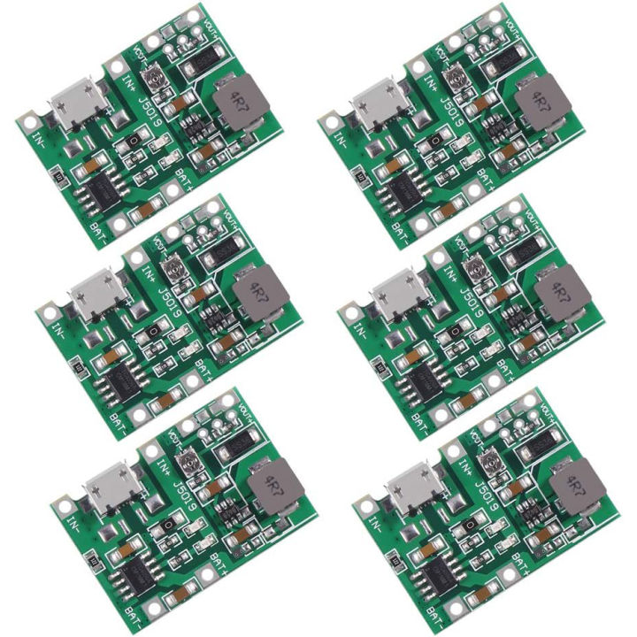 6PCS 2A USB 18650 Lithium Li-ion Battery Charger Module Boost 3.7V to ...