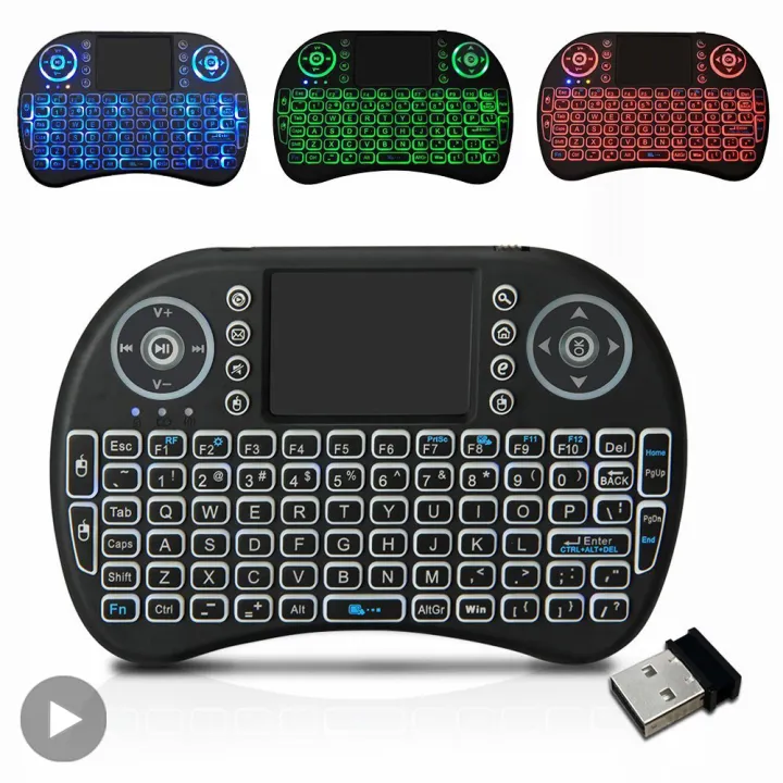 Backlit Mini Wireless Keyboard Spanish French Azerty Russian Portuguese ...