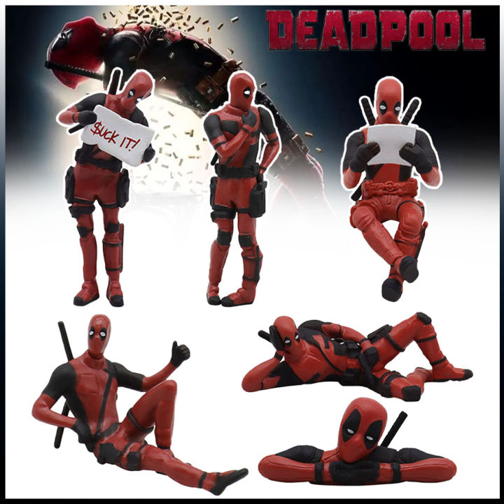 6 Desk Decoration Deadpool Car Home Office Marvel 8cm X-MAN Funny Cute ...
