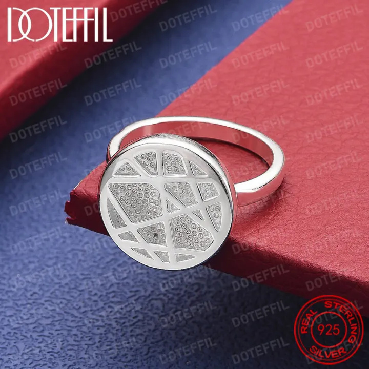 925 Sterling Silver Round Circle Interweave Ring For Woman Man Wedding ...