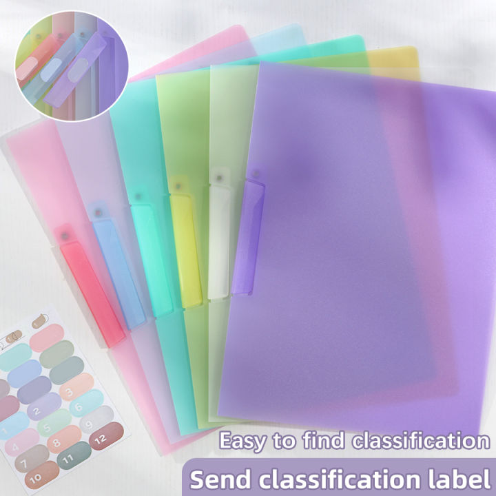 A4 Transparent Rotate Folder Side Open Button Student Test Paper ...