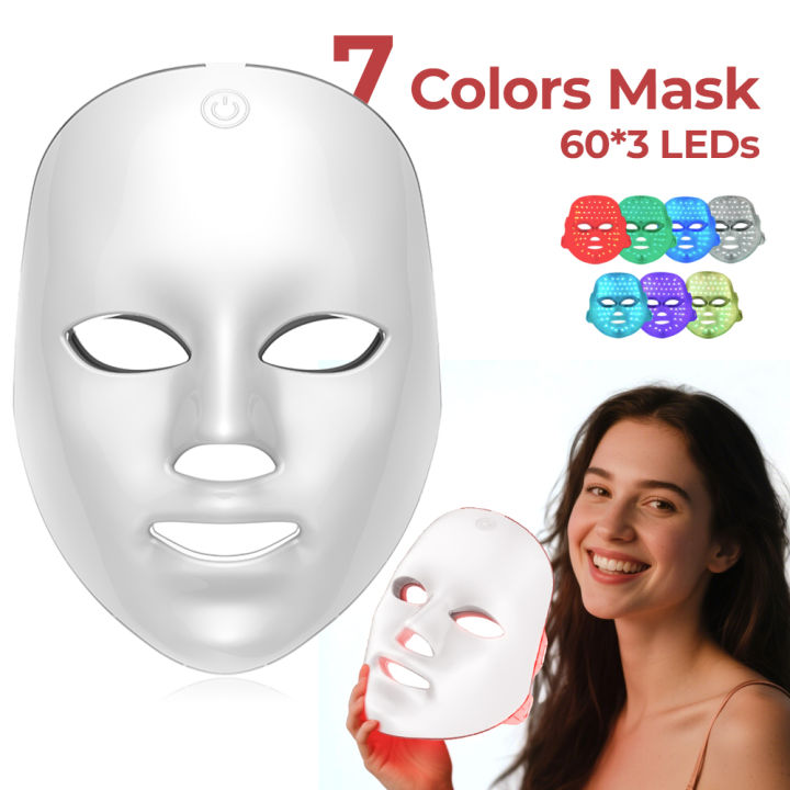 foreverlily 7 Colors Photon Facial LED Mask Red Light Therapy Anti ...