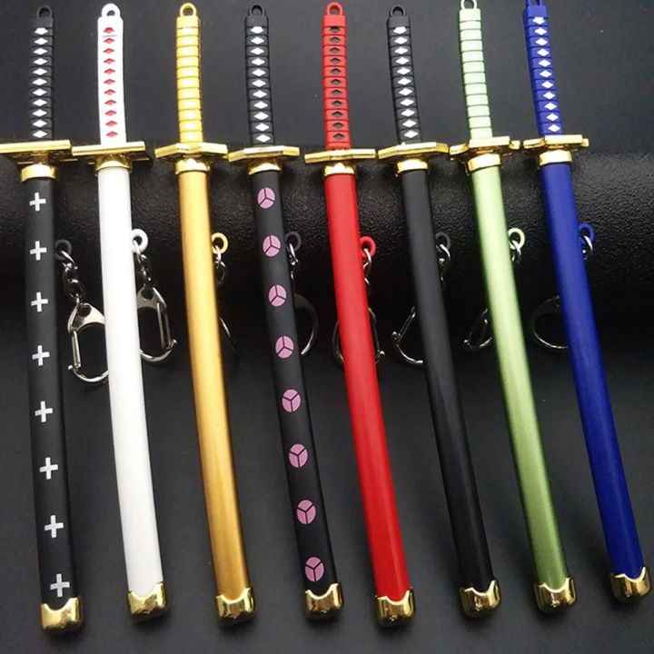 Anime Keychain One Piece Roronoa Zoro Samurai Sword Metal Key Ring ...