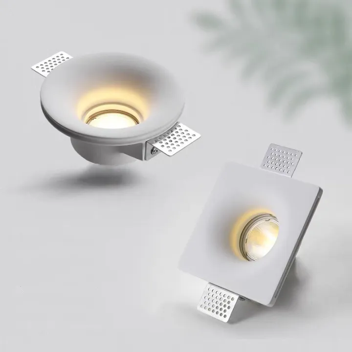 Recessed Gypsum Downlight Ceiling Lamp GU10 LED Anti-Glare Embedded ...