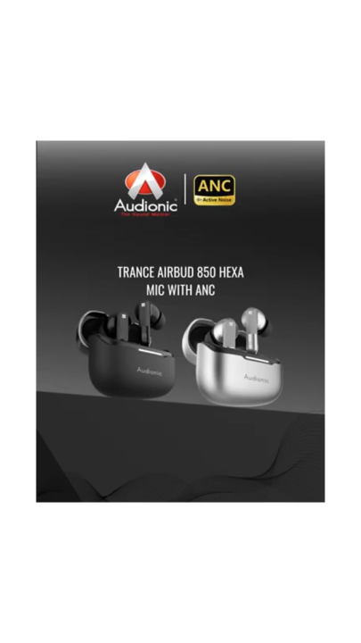 Audionic® Trance Airbud 850 Hexa Mic with ANC & ENC Wireless Earbuds, Gaming mode Low Latency ...