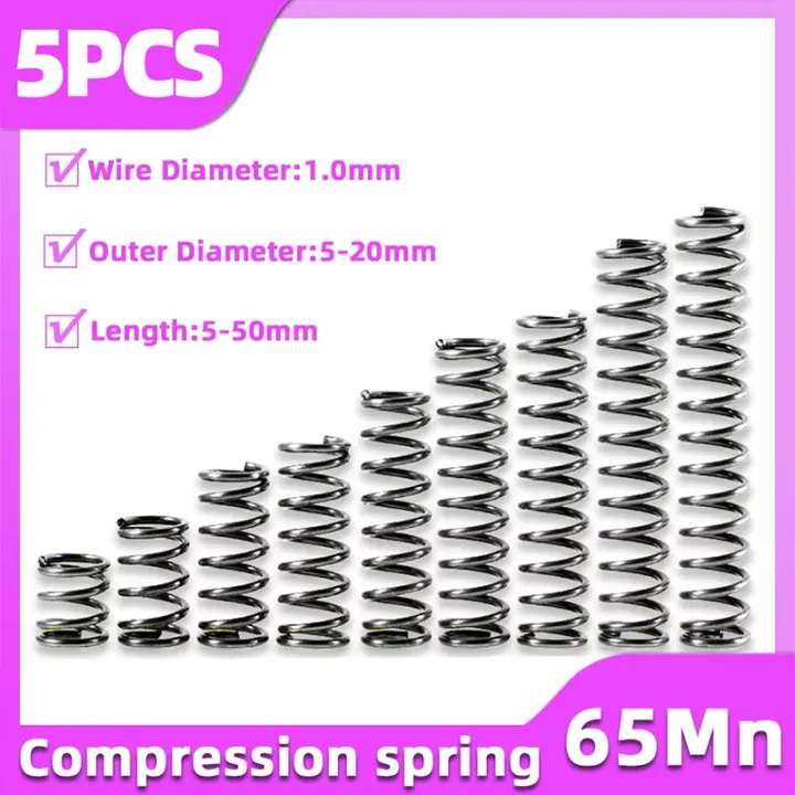 5PCS Compression Spring Wire Diameter 1.0mm Return Spring Steel ...