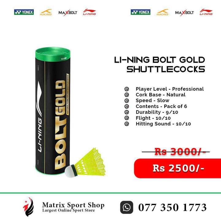 Li-Ning Bolt Gold Shuttle cocks | Daraz.lk