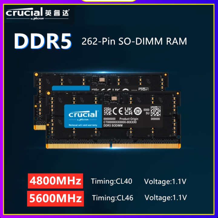 Crucial DDR5 SODIMM RAM 16GB 32GB 24GB 48GB Notebook 4800MHz 5600MHz 1 ...