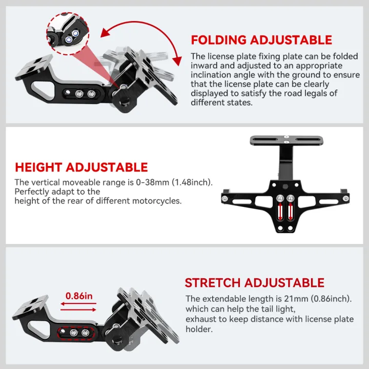 Motorcycle License Plate Bracket Fender Eliminator Universal Motorcycle ...