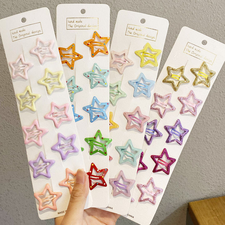 4 Pcs Star Hair Clips Stylish Hairpins For Girls Women Shiny Metal Hair ...