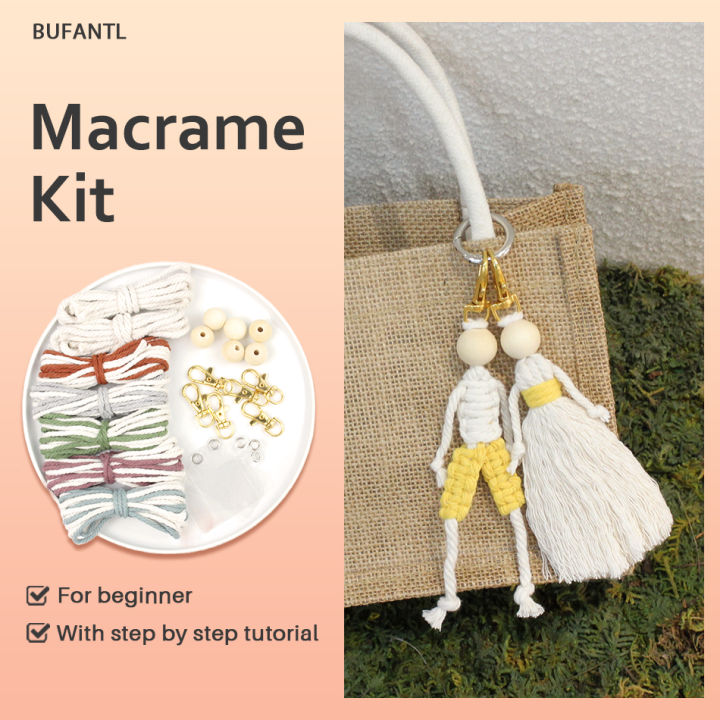 Handmade Woven Little Boy Girl keychain Macrame Kit With Tutorial For ...