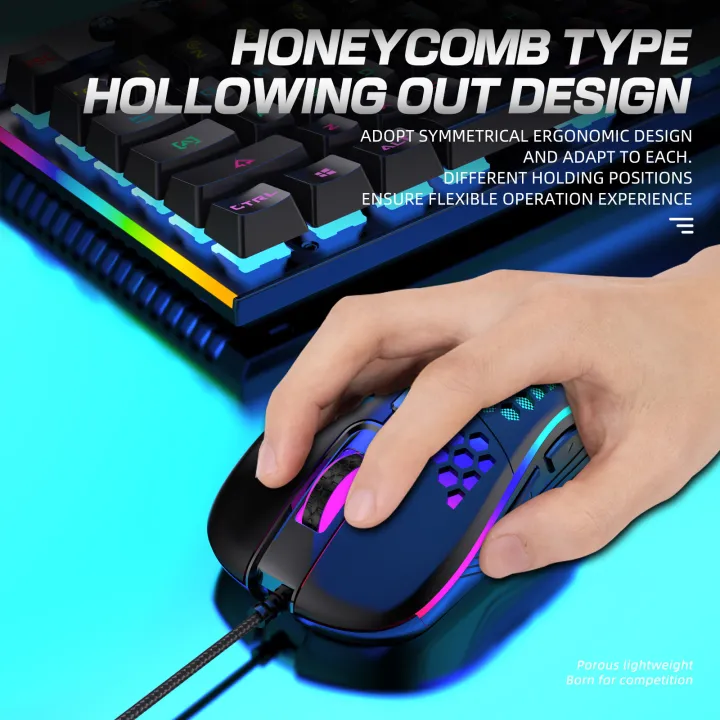 Wired Gaming Mouse with Honeycomb Shell Lightweight Gaming Mice ...