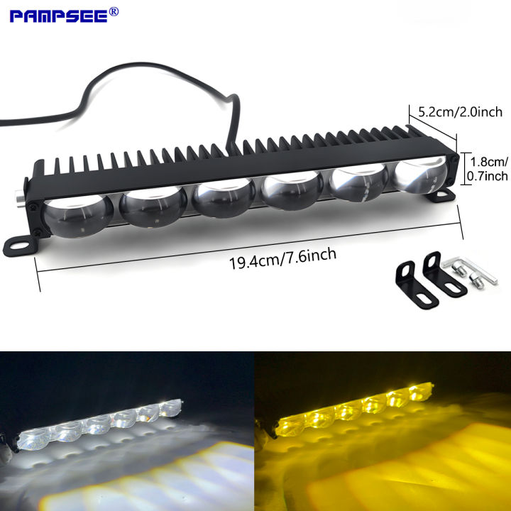 Mini LED Headlight Bumper Fog Lamps Projector Lens Car Grill Light Work ...