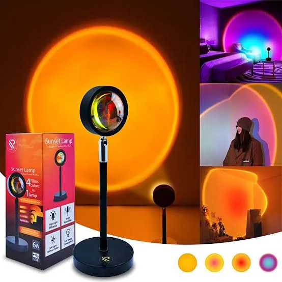 Remote Control Sunset Lamp, 16 Colours Sunset Lamp, LED Projector RGB ...