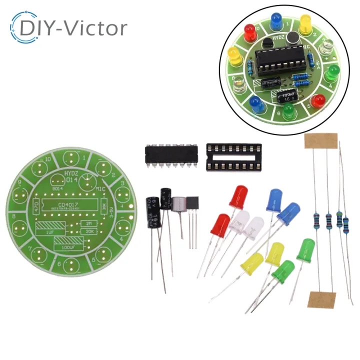 1/5/10 PCS CD4017 colorful voice control rotating LED light kit ...