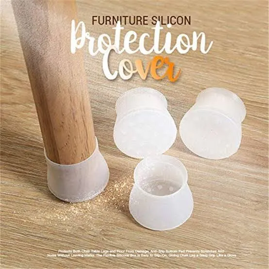 Pack of 4 Silicone Chair Leg Caps Furniture Table Feet Cover Bottom Pad ...
