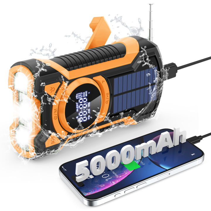 IP65 Waterproof Multifunctional Emergency Radio Hand Crank Power ...
