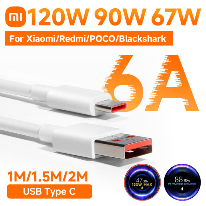 Xiaomi Original Cable 120W 90W 67W 33W USB Type C Fast Turbo Charge Mi ...