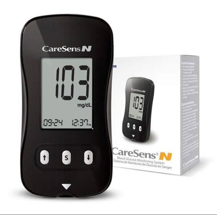 CARESENSE N GLUCOMETER WITH 10 FREE STRIPS + 10 LANCETS + 10 ALCOHAL ...