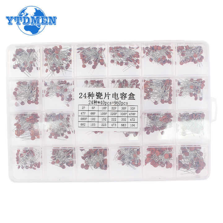 300pcs/960pcs Ceramic Capacitor Set 2pF-0.1uF Electronic Components ...