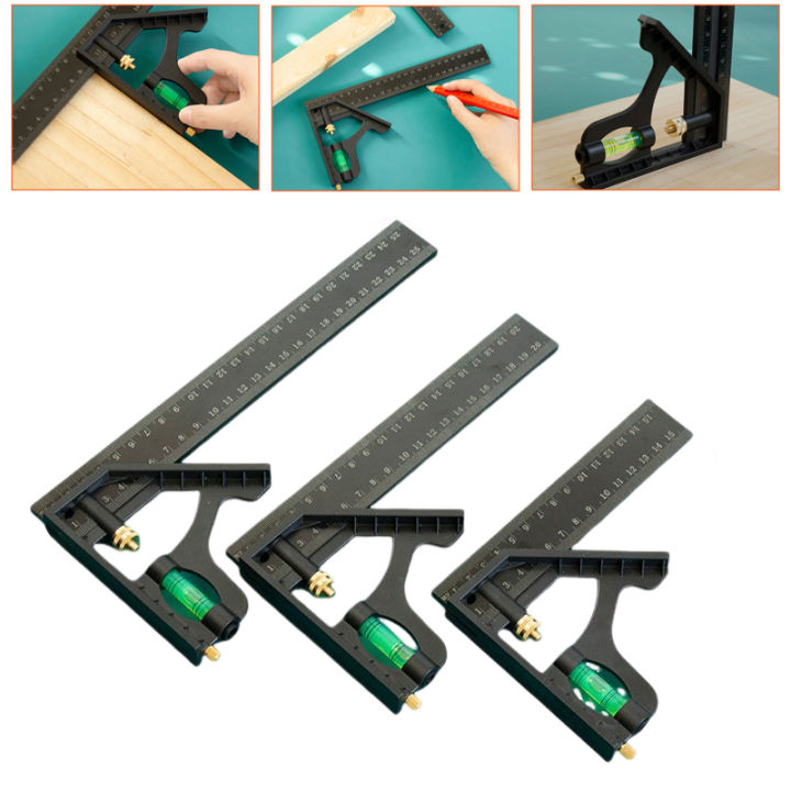 150/200/250mm Multifunctional Combination Movable Ruler Protractor ...