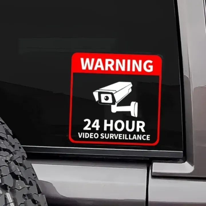 24hours Video Surveillance Car Stickers CCTV Camera Warning Safety ...