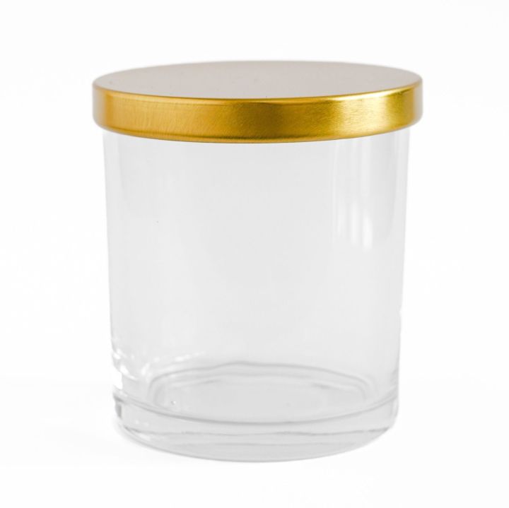 Transparent Jars 300ml ( 2pc ) - Candle Making Glass jars - Golden lid ...