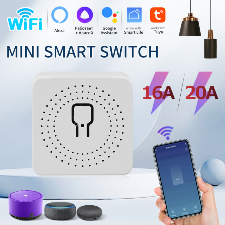 WiFi Smart Light Switch Smart Home Wireless RF 16A 20A AC100-240V Wall ...
