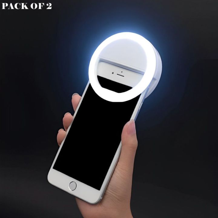 Pack Of 2 Mini Portable USB Rechargeable Selfie Ring Light With 3 ...