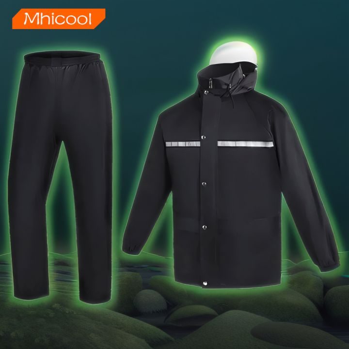 Oxford Cloth Split Raincoat Adult Reflective Raincoat Rain Pant Suit ...