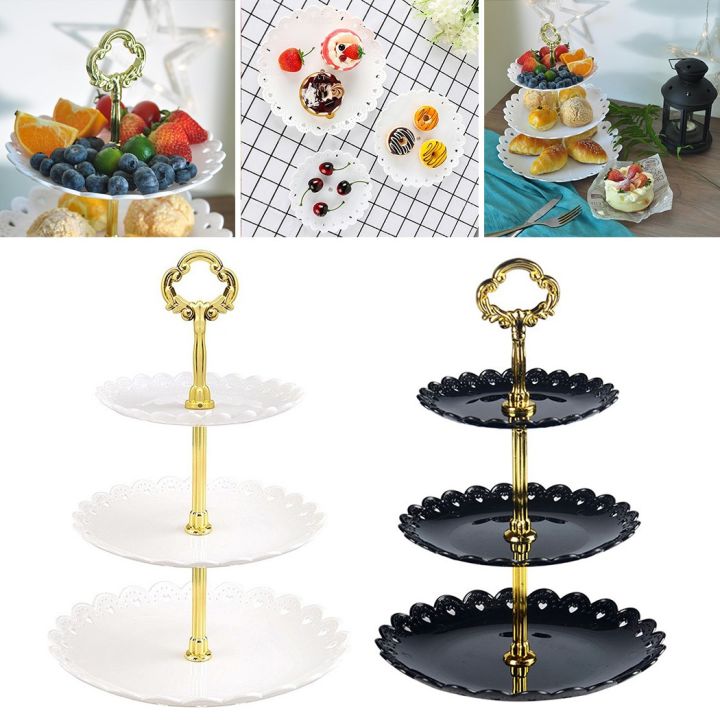 3 Layer Cake Stand Fruit Plate Tray Display Birthday Party Dessert ...