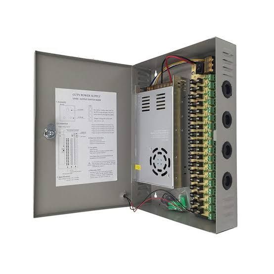 CCTV Camera Power Supply 12V DC 18 Channels/Port 10 AMP Distribution ...