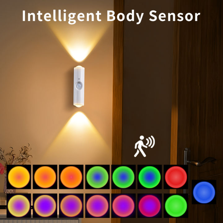 Magnetic Rechargeable Led Night Light RGB Sunset Lamp Wireless Wall ...