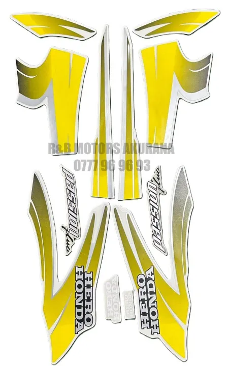Hero Honda Passion Plus Blue Bike Yellow Sticker Complete Kit | Daraz.lk