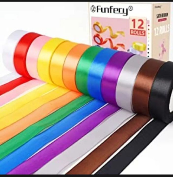 1 inch silk ribon Roll /for shirt decor,&duppata | Daraz.pk